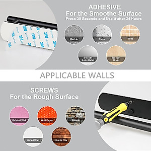 CERETIA Paper Towel Holder Under Cabinet for Kitchen, Self Adhesive or Drilling Paper Towel Holder Wall Mount, SUS304 Stainless Steel (Black)