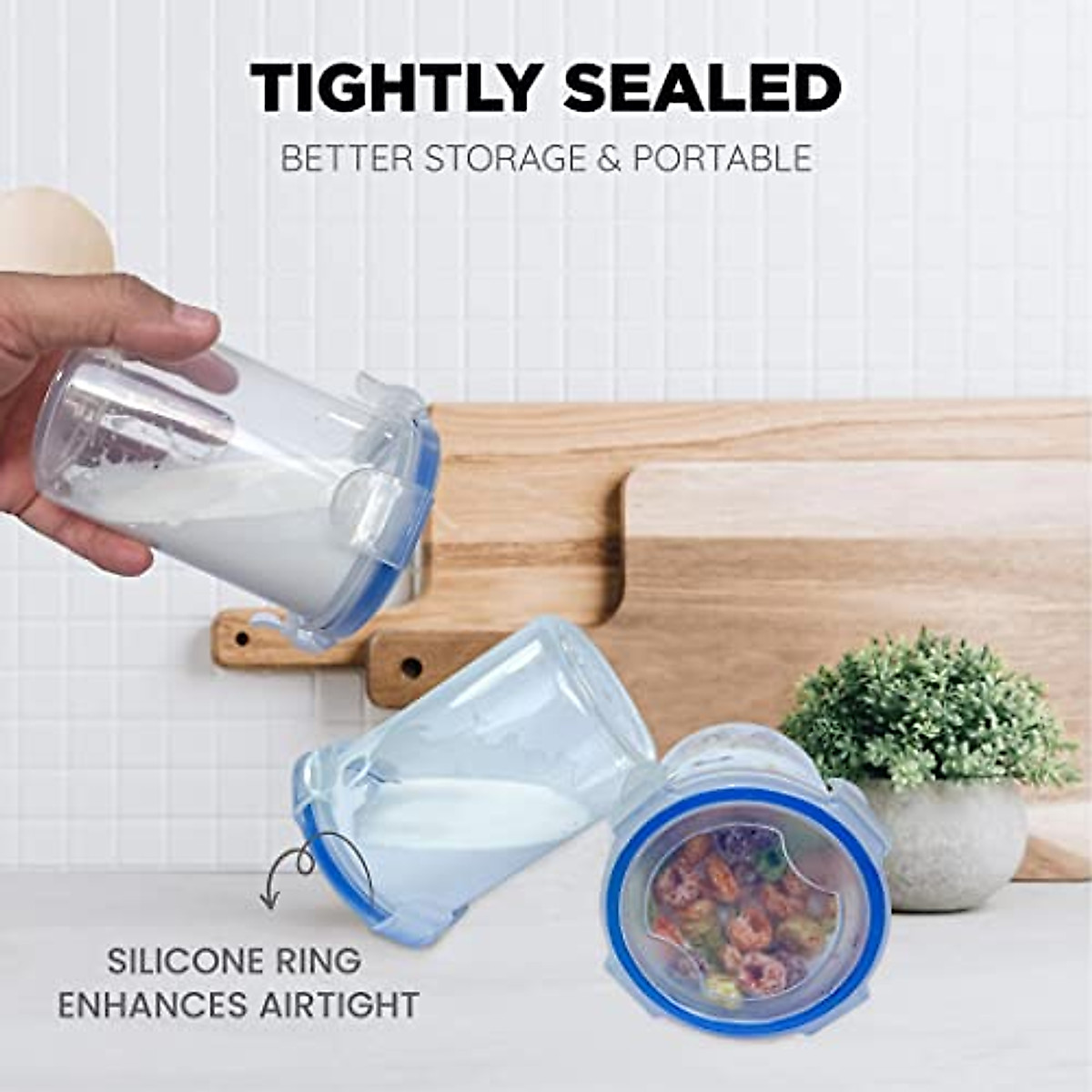 Overnight Oats Container with Lids (Set of 4) plus the Spoon - Perfect for meal prep and breakfast on the go, Oatmeal Container To-Go, Overnight Oats Containers With Lids, Overnight Oats Jars, Microwave Safe BPA Free