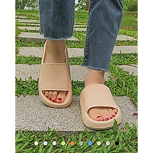 SUMMERJOY Cloud Slides for Women and Men, Soft Cloud Slippers, Massage Black Bubble Slides Easy Clean Thick Sole Non-slip Pillow Slippers, Shower, Swimming, Beach, Indoor and Outdoor Pillow Slides