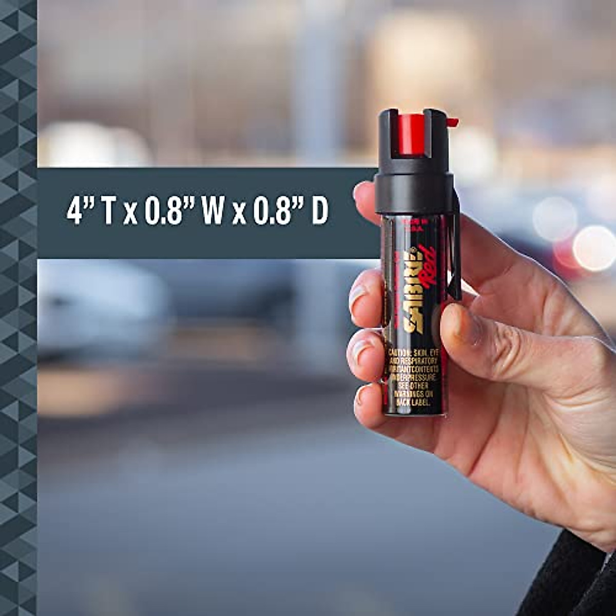 SABRE Pepper Gel with Attachment Clip, Protect Against Multiple Threats with 35 Bursts (5X The Competition), Gel is Safer, UV Marking Dye, Twist Lock Safety, 0.67 fl oz