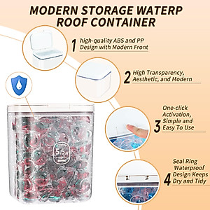 Large Capacity Container With Automatic Pop-Up Lid - Laundry Pods And Airtight Dishwasher Pod Holder, For Laundry Room Organization And Storage And Storage Of Dry Food, Packaged Food, Candy