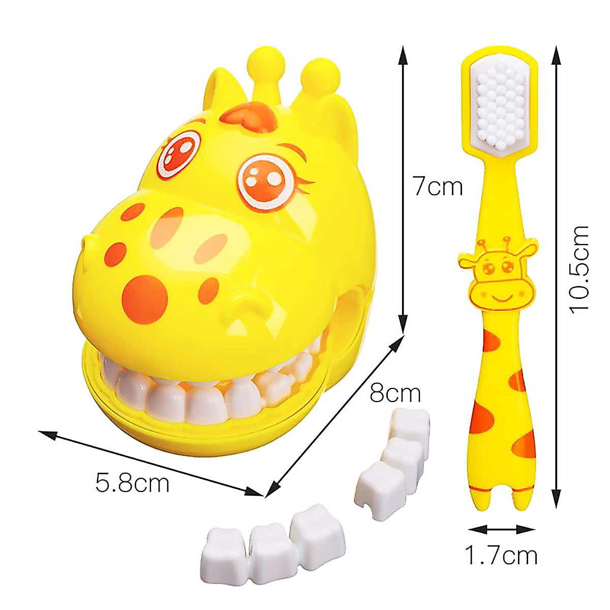 YOUYA DENTAL Early Education Brushing Toys, Children Role Play Toys Cute Giraffe Early Education Cartoon Tooth Brushing Toys Model Teaching Children Brushing Model for Kindergarten Kids Children