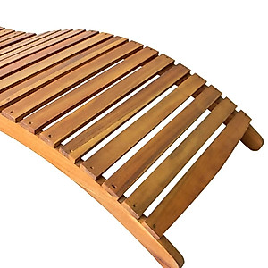 vidaXL Patio Lounge Chair, Outdoor Chaise Lounge Chair, Folding Sunlounger, Sunbed for Backyard Poolside Porch Balcony Lawn, Solid Acacia Wood