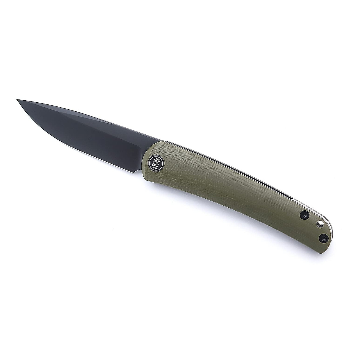 M Miguron knives Akri Front Flipper Folding Knife 3.5" Black PVD 14c28n Blade Green G10 Handle Pocket Knife MGR-801GN