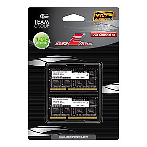 TEAMGROUP Elite DDR3L 16GB Kit (2 x 8GB) 1600MHz PC3-12800 CL11 Unbuffered Non-ECC 1.35V SODIMM 204-Pin Laptop Notebook PC Computer Memory Module Ram Upgrade - TED3L16G1600C11DC-S01