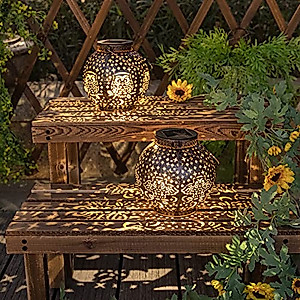 Solar Lanterns Outdoor Waterproof Garden Decorative Lights Owl Hanging Solar Lanterns for Patio, Table, Pathway, Balcony, Lawn, Yard Decor 2 Pack