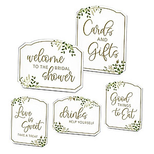 Lillian Rose Botanical Greenery Bridal Shower Sign Set, One Size, Multi
