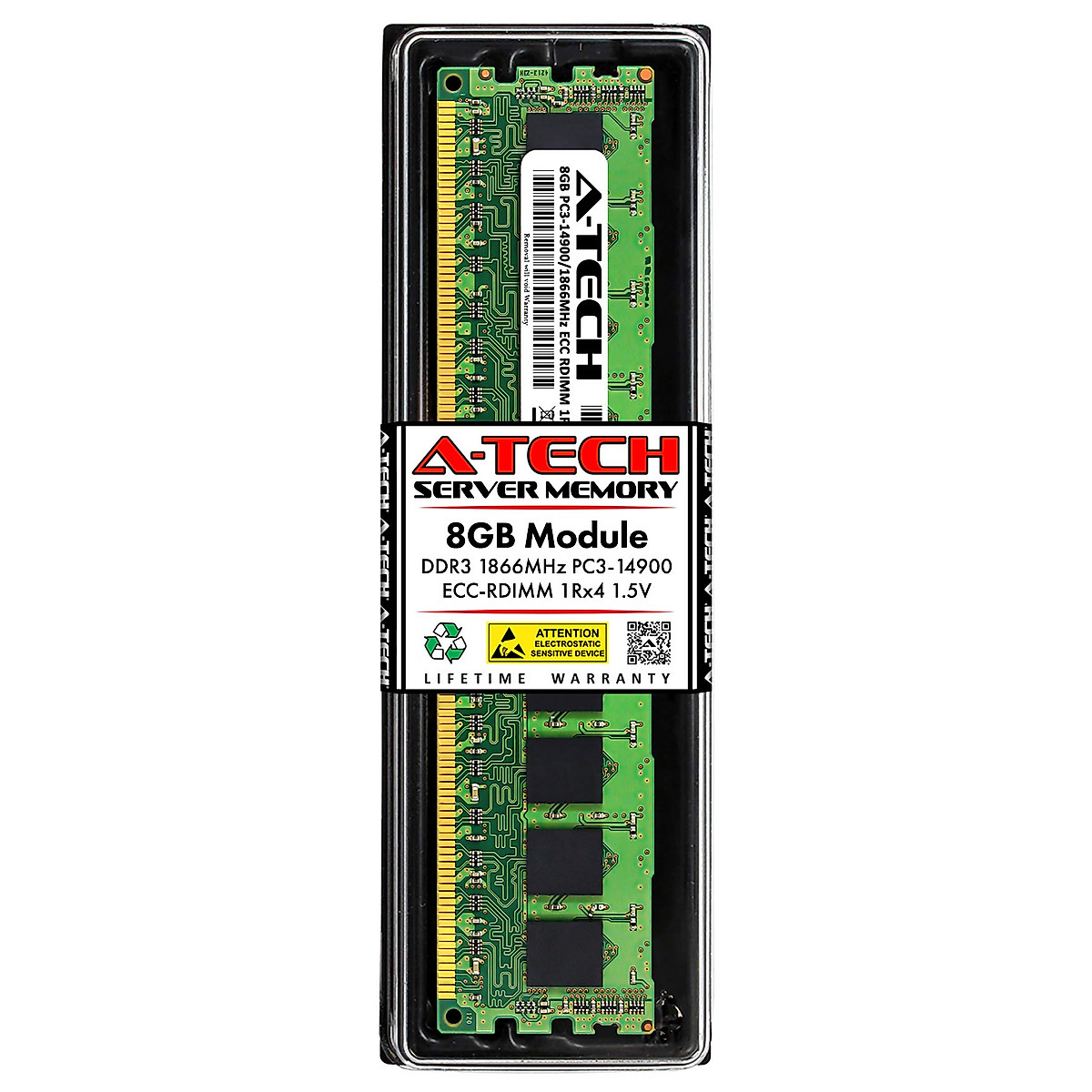 A-Tech 8GB Replacement for Dell A7187317 - DDR3 1866MHz PC3-14900R ECC Registered RDIMM 240-Pin 1Rx4 1.5V - Single Server Memory RAM Stick (A7187317-ATC)