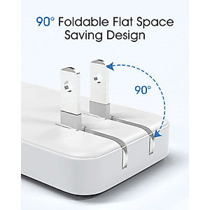 USB Wall Charger, USB C Fast Charger, Elexlinco Dual USB Wall Charger with Apple 20W Charge and QC 3.0 18W USB-A,USB C Wall Adapter for Apple 14 13 12 11, Samsung, Foldable Plug Charger