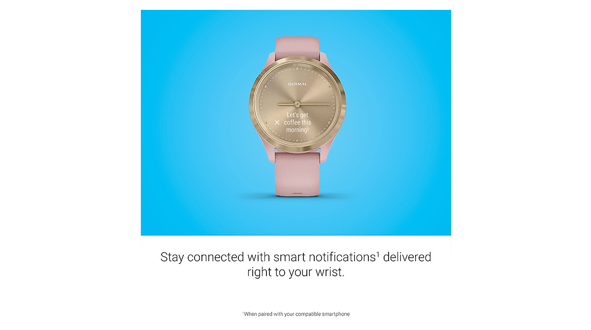 Garmin vívomove 3S Hybrid Smartwatch with Real Watch Hands and Hidden ...