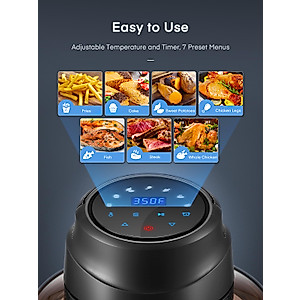 Air Fryer Lid for Instant Pot 6Qt/8Qt, 7 in 1 with LED Touchscreen and Oven Mitts, Heat Resistant Kitchen Oven Gloves 572°F, Non-Slip Silicone Surface