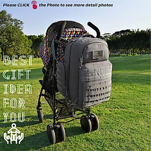 Diaper Bag Backpack for Dad, DBTAC Large Baby Nappy Bag for Men w/Changing Mat, Insulated+Wipe Pockets, Stroller Straps, Grey