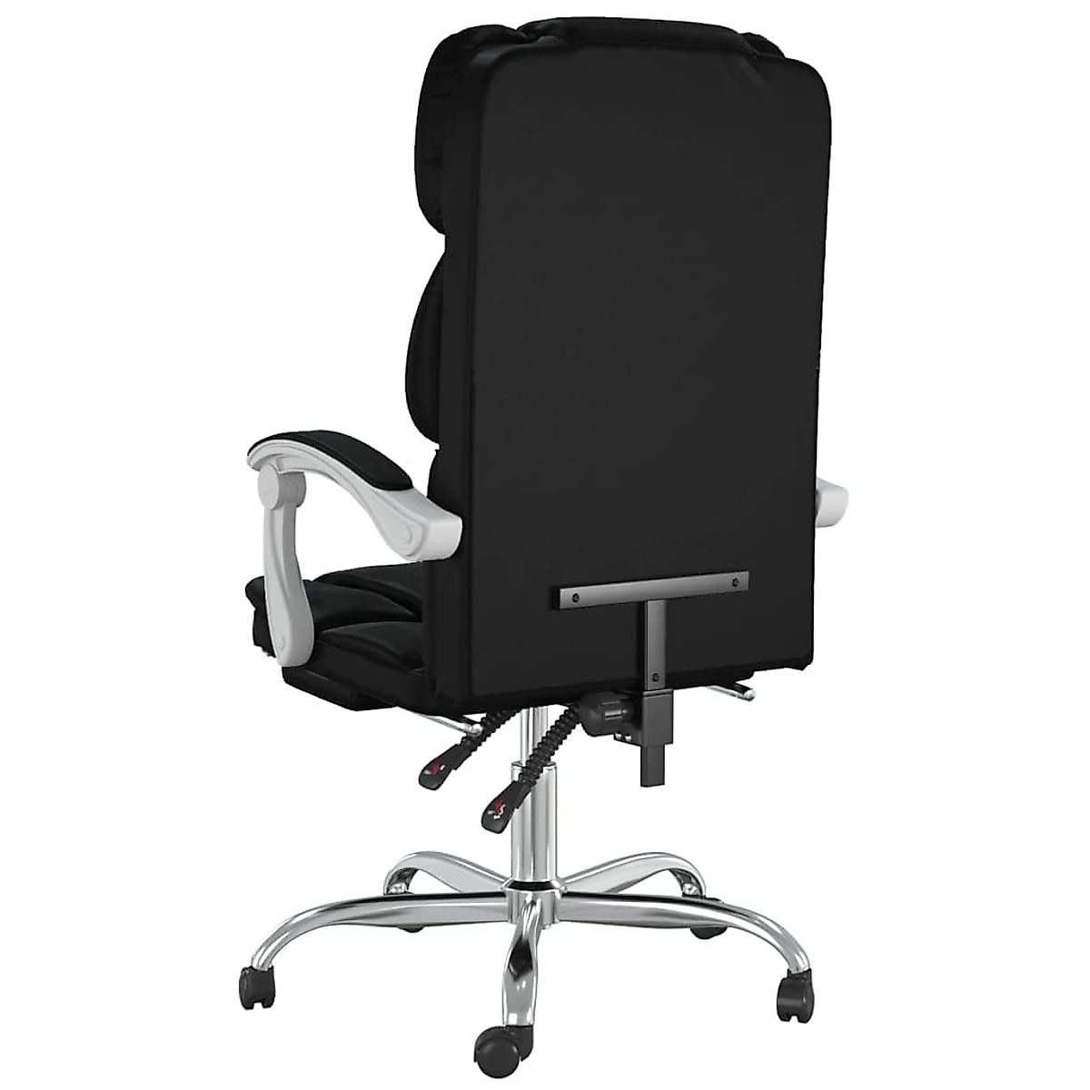 Reclining Office Chair,with Rolling Wheels with Adjustable seat Height Suitable for Office, Home, Study Space, Conference Room or Play Facility Black Faux Leather