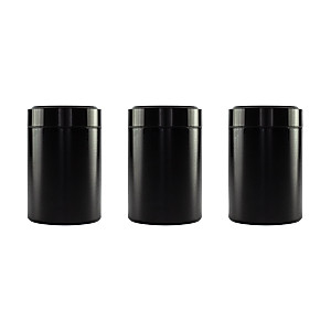 Joseph Spliffs Stash Can - Airtight Container, Waterproof Multipurpose Storage, Leaf Screw-Top Lid Lock - 3 Pack (60ml, 45mm*60mm Black)