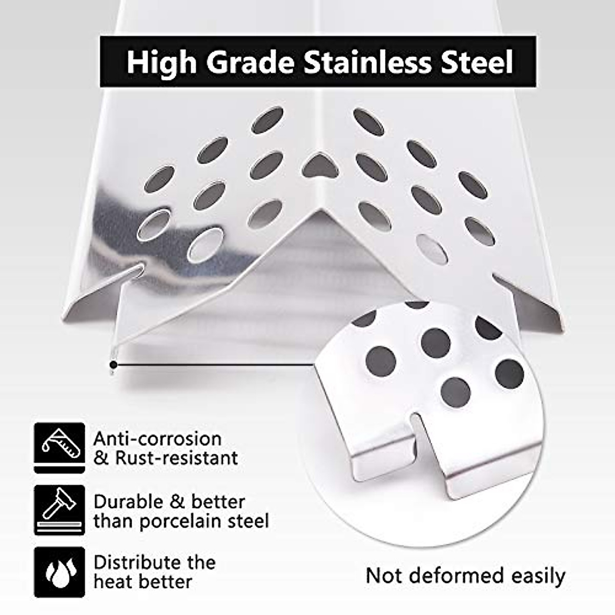 Criditpid Grill Parts Kits Compatible for Nexgrill 5 Burner 720-0888 720-0888N 720-0830H, Members Mark 720-0882D, 5-Pack Grill Burner, Heat Plate Replacement Parts for Nexgrill 720-0888N