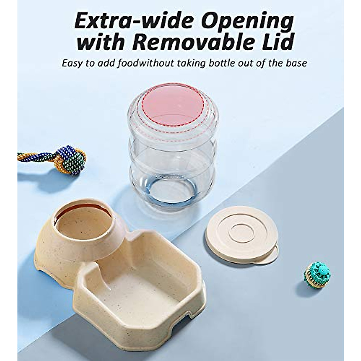 QLING Pet Feeder Food Dispenser Automatic for Dogs Cats, 100% BPA-Free, Gravity Refill, Easily Clean, Self Feeding for Small Large Pets Puppy Kitten Rabbit Bunny…