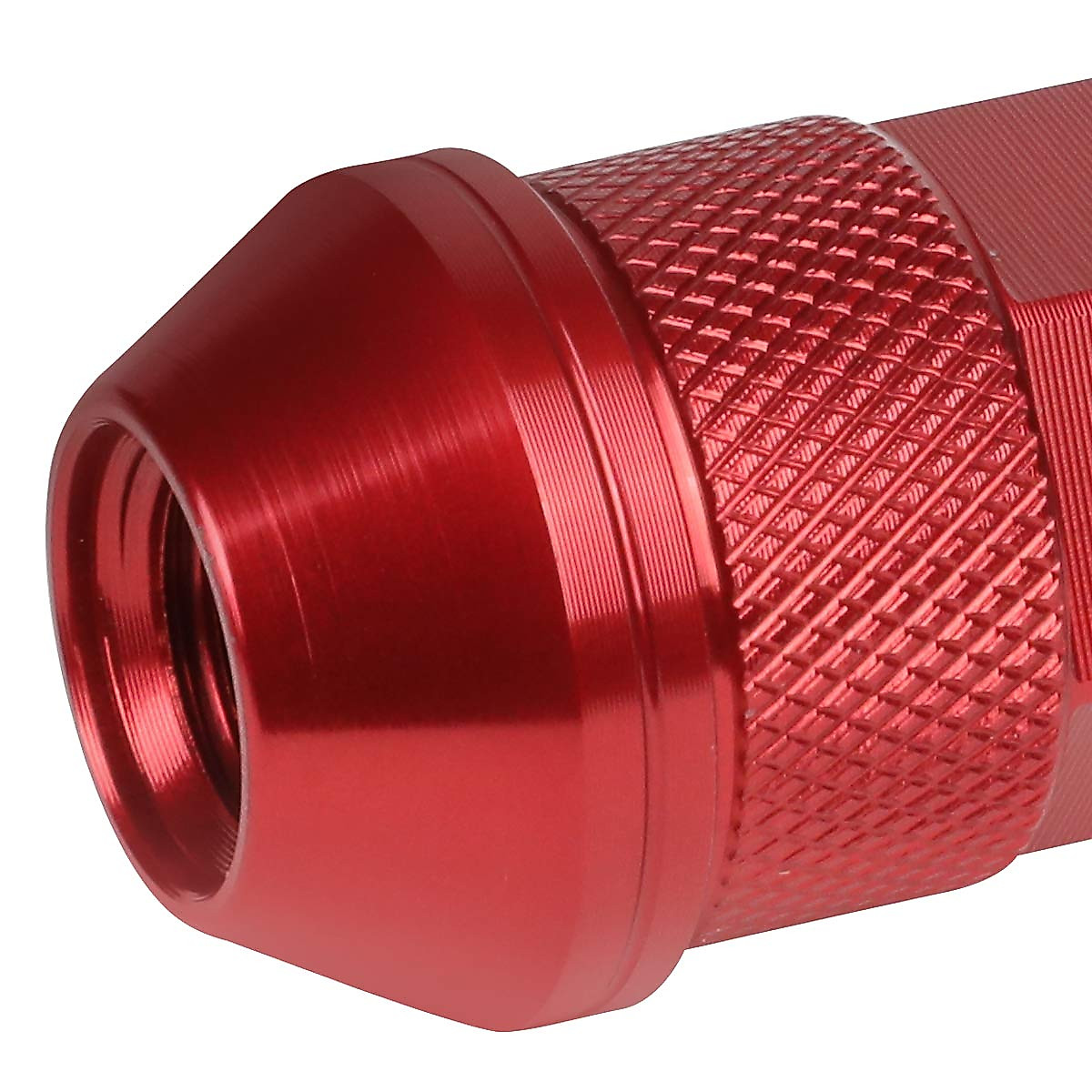 J2 Engineering LN-T7-026-15-RD 7075 Aluminum M12 x 1.5 25mm OD / 70mm 20x Lug Nut + 1x Key, Red