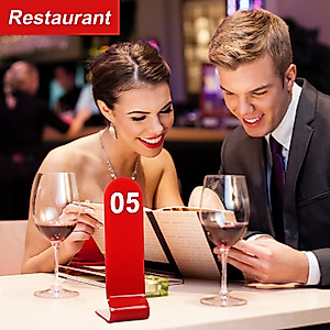 1-30 Table Numbers Restaurant Order Numbers Double Sided Acrylic Reception Number Stands Signs for Wedding Restaurant Seating Cafes Party Banquet (Red)