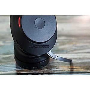Jabra Evolve2 85 USB-C Stereo Headset with Charging Stand, UC Optimized, Leading Wireless Performance with Advanced Noise-Cancelling Microphone, All Day Battery - Black
