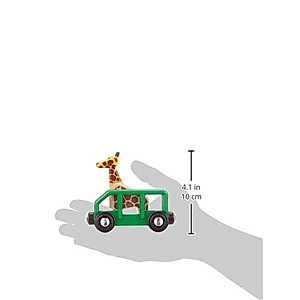 BRIO World - 33724 Giraffe and Wagon Set | Imaginative Play Toy Train Accessory for Kids | FSC-Certified Wood | Engineered for Toddlers 3 and Up, Green