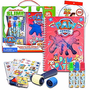 Nick Shop Paw Patrol Slime Journal Paw Patrol Accessories Bundle ~ 10Pc Paw Patrol Arts and Crafts Paw Patrol Stationery Set with 300 Toy Story Stickers (Paw Patrol Journal Set)