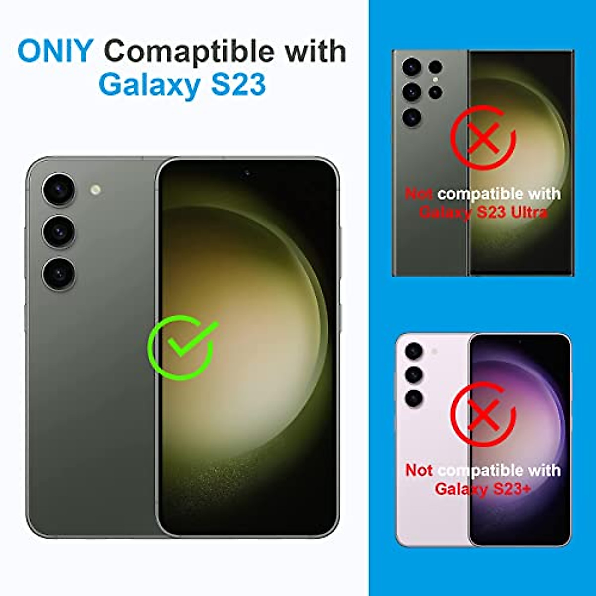 Mowei [3+2 Pack] Screen Protector Compatible with Samsung Galaxy S23 [Fully Support Fingerprint] 3X Tempered Glass and 2X Camera Lens Protector for S23 [Impact & Scratch Protection]