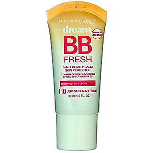 Maybelline Dream Fresh BB 8-in-1 Beauty Balm Skin Perfector SPF 30, Light/Medium, 1 oz (Pack of 2)