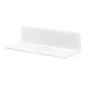 KIKEEP Acrylic Floating Wall Shelves Display Shelf Stick On Small Acrylic Floating Wall Shelf Acrylic Small Wall Shelf for Bedroom, Bathroom (1, Clear)