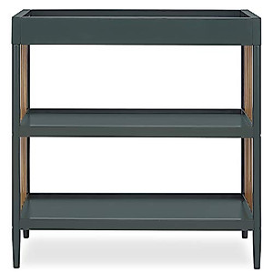 Dream On Me Sleepy Little Sloth Changing Table in Olive, Comes with 1" Changing Pad, Features Two Shelves, Made of Sustainable New Zealand Pinewood