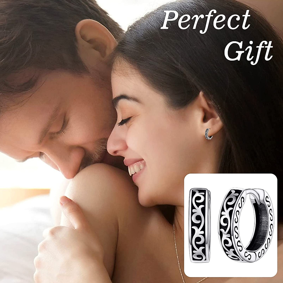 Silver Hoop Earrings for Women Vintage Celtic Knot Huggie Hoops for Couple Unisex Jewelry