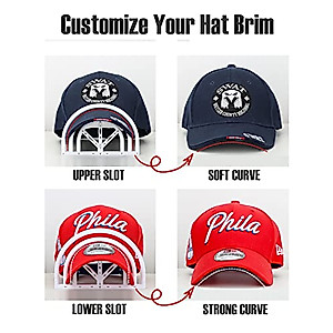 BRATEAYA Hat Hooks for Baseball Caps (10 Pack), No Drilling Hat Organizer for Wall Display & Hat Brim Bender, Easy Hat Bill Shaper for Baseball Caps