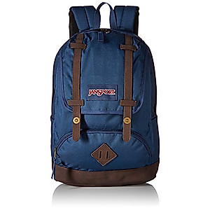 JanSport Cortlandt Laptop Backpack, Navy, 15” Laptop Sleeve-Synthetic Leather Shoulder Computer Bag with Large Compartment, Padded Straps-Book Rucksack for Men, Women