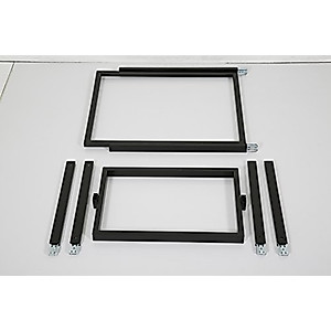 M&T Displays Metal Eco Info Board, Black 18x24 Inches Slide-In Poster Sign Holder 1 Tier Double Sided Floor Standing Pedestal Advertising Display with Backing and Anti-Glare PET Cover