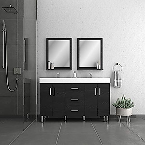 Alya Bath Ripley Bathroom Vanity, 60", Black