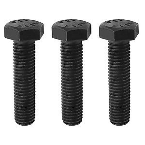 MroMax 3Pcs M12 x 50mm Left Hand Hex Bolt, Carbon Steel Grade 12.9, Black Oxide Finish, Full Thread, Hexagon Head Bolts for Furniture Repair
