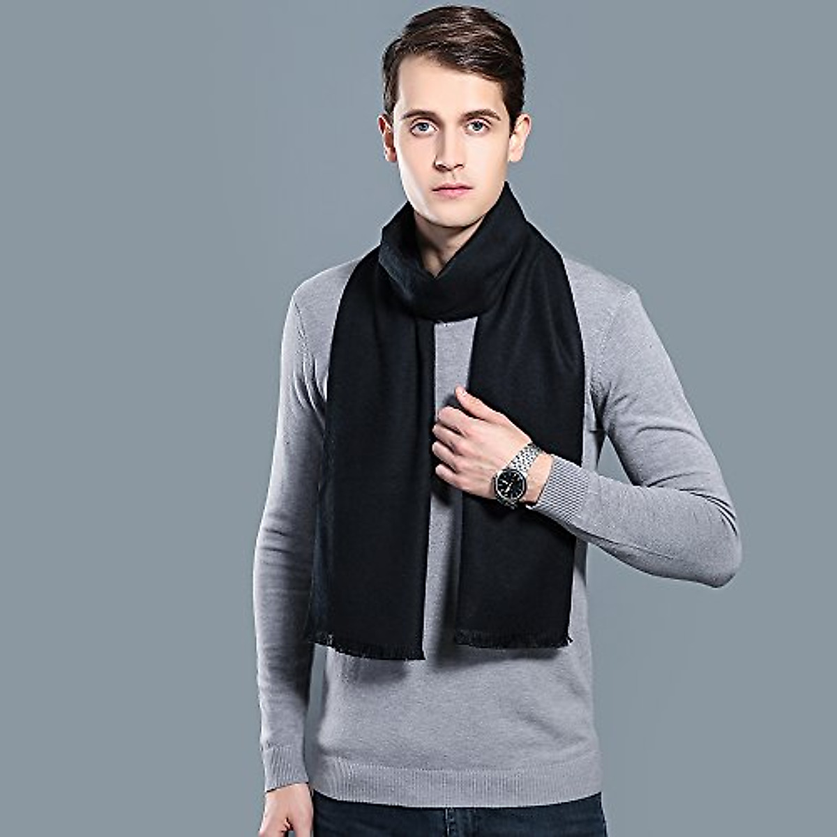 OHAYOMI Mens Scarf Winter Fashion Formal Soft Scarves for Men