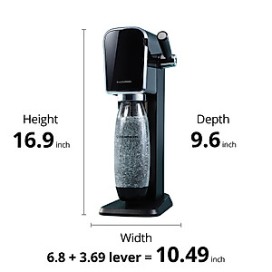 SodaStream Art Sparkling Water Maker Bundle (Black), with CO2, DWS Bottles, and Bubly Drops Flavors