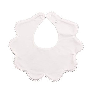 3 PCS White Flower Baby Bibs Infant Burp Clothes For Baby Girls Saliva Towel Cotton Infant Toddler Girls Bibs (3PCS-WHITE)
