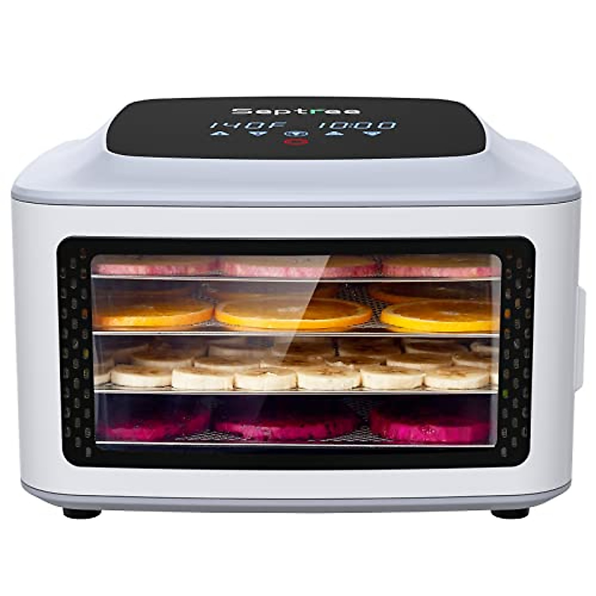 Septree Food Dehydrator 4 Stainless Steel Trays Food Dryer Machine with Digital Timer, Temperature Control and Safety Over Heat Protection for Jerky Herbs Fruit Veggies Snacks