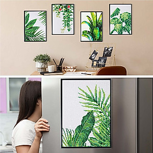 PP OPOUNT 4 PCS Diamond Art Frames, 30 x 40 cm Self-Adhesive Diamond Picture Frame, Magnetic Picture Frame For Diamond Art Display and Protection, Window, Home Wall Office Decor
