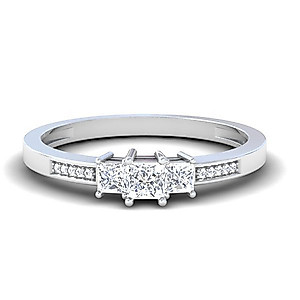 Dazzlingrock Collection 0.40 Carat (ctw) 14k Round Diamond Women Bridal Ring Engagement Set with Matching Wedding Band, White Gold, Size 5.5