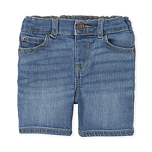 The Children's Place Baby and Toddler Boys Stretch Denim Shorts, Blue, 4T