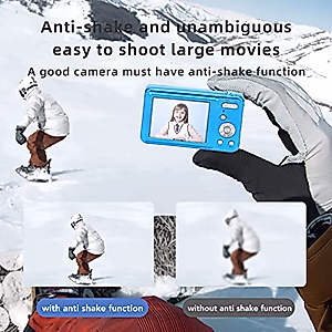 Zunate Kids Camera, 48MP Vlogging Camera, 8X Optical Zoom Compact Portable Digital Camera, 2.7in Screen Video Camera for Kids Teens Gifts (Blue)