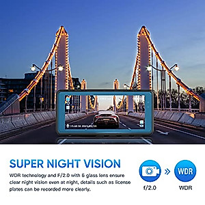 Dash Cam for Cars, 1080P Full HD Dash Car Camera Video Recorder Front Dashcam Super Night Vision, 170° Wide Angle Dashcams with 3.4" IPS Display, G-Sensor, WDR, Motion Detection Loop Recording