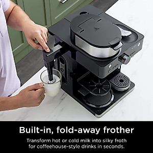 Ninja Espresso & Coffee Barista System, Single-Serve Coffee & Nespresso Capsule Compatible, 12-Cup Carafe, Built-in Frother, Black and Stainless Steel, CFN601C (Canadian Version)