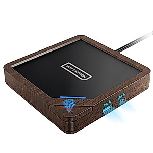 Coffee Mug Warmer: Candle Warmer Coffee Warmer for Desk Auto Shut Off Candle Wax Warmer for Scented Wax Smart Heated Mug Warmer for Coffee, Tea, Hot Chocolate, Milk, no Cup (U1-Wood)