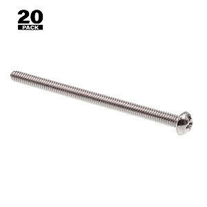 Prime-Line 9003968 Machine Screw, Round Head, Slotted/Phillips Combo, #8-32 X 2-1/2 in, Grade 18-8 Stainless Steel, Pack of 20
