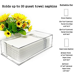 Guest Towel Napkin Holder, Acrylic Dinner Napkins Holder, Hand Towels Holder for bathroom, Guest Towels Storage Tray for Bathroom, Kitchen, Parties, Weddings, Events