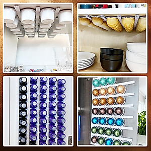 MATT SAGA K Cup Holder 12 pcs Hiding Style Coffee Pod Holder, Self-Adhesive Mounted Coffee Pod Stands, Suitable for a Variety of Scenarios and a Variety of Brand of Coffee Capsules Organizer Station