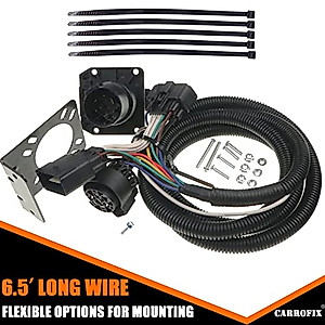 CARROFIX Vehicle-Side T-Connector Custom Tow Wiring Harness with 7-Way RV Blade Trailer Connector for 2015-2021 Ford F-150, black (C0165)